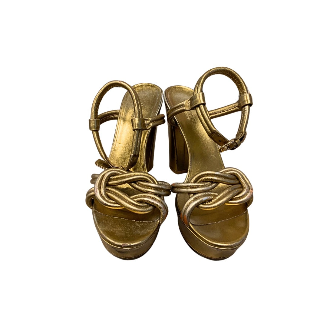 Golden Platform Sandals – ThriftWise for Fort Bend Women's Center
